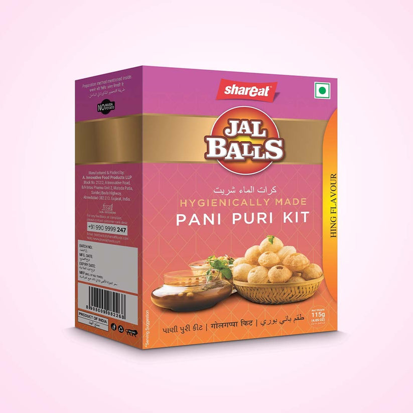 Pani Puri Hing Flavour Kit (30 Puris + 600ml Hing Pani & 200ml Mittha – SharEat